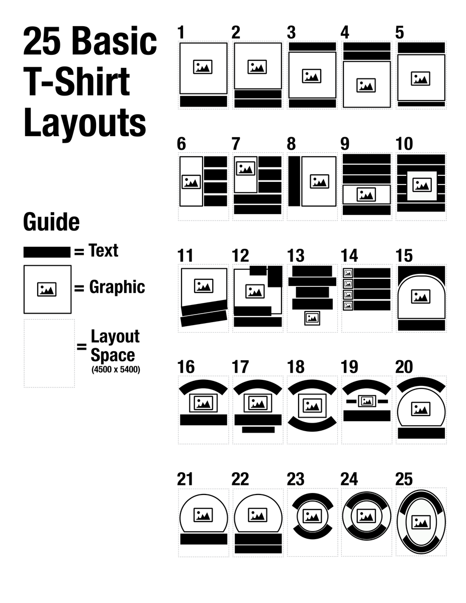 25 Basic T-Shirt Layouts – Detour Shirts