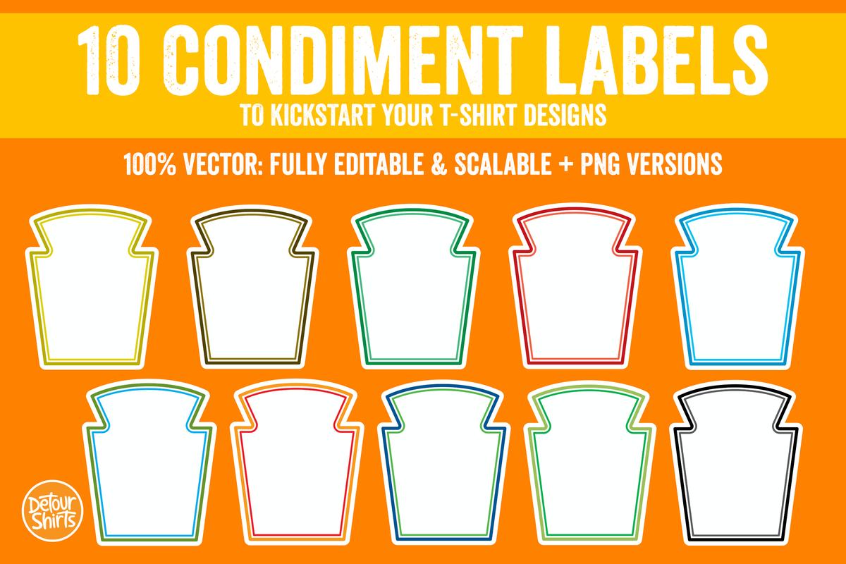 10 Condiment Labels for T-Shirts – Detour Shirts